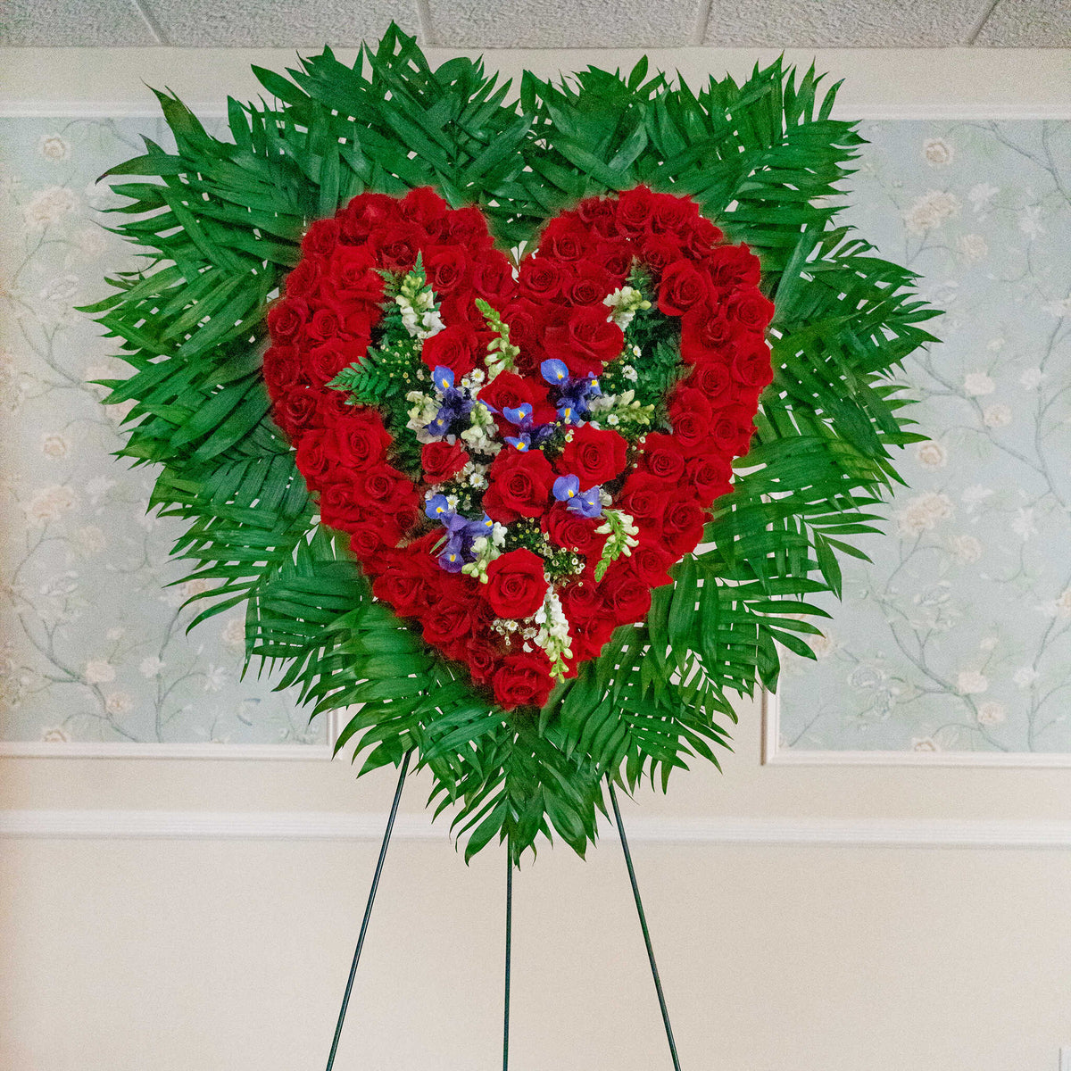 Open Rose Heart – Graceful Funeral Arrangement | Towers Flowers ...